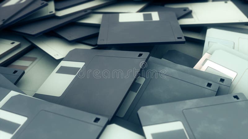 3d Rendered Illustration of a Lot of Retro Floppy Disks Stock ...