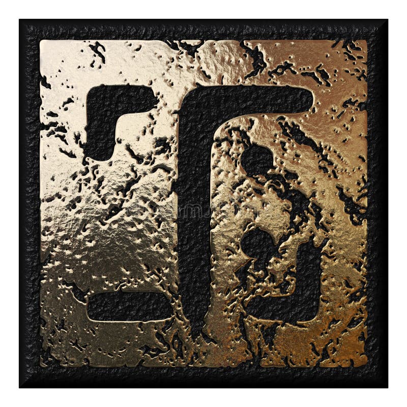 3D Rendered Illustration.Magic Hieroglyph.Fictional Language. Stock ...