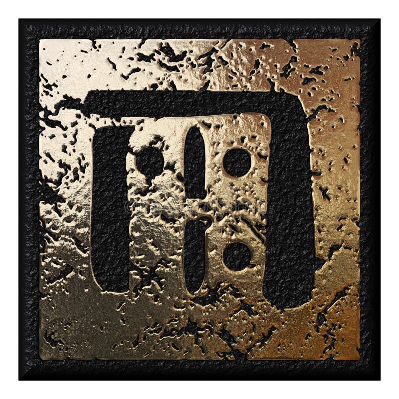 3D Rendered Illustration.Magic Hieroglyph.Fictional Language. Stock ...