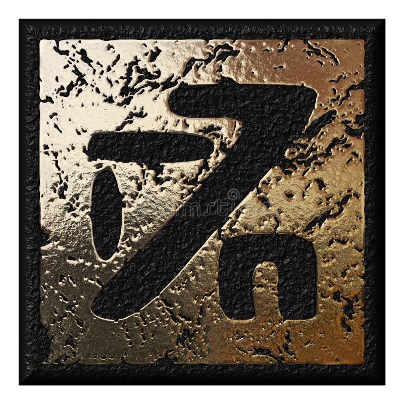 3D Rendered Illustration.Magic Hieroglyph.Fictional Language. Stock ...