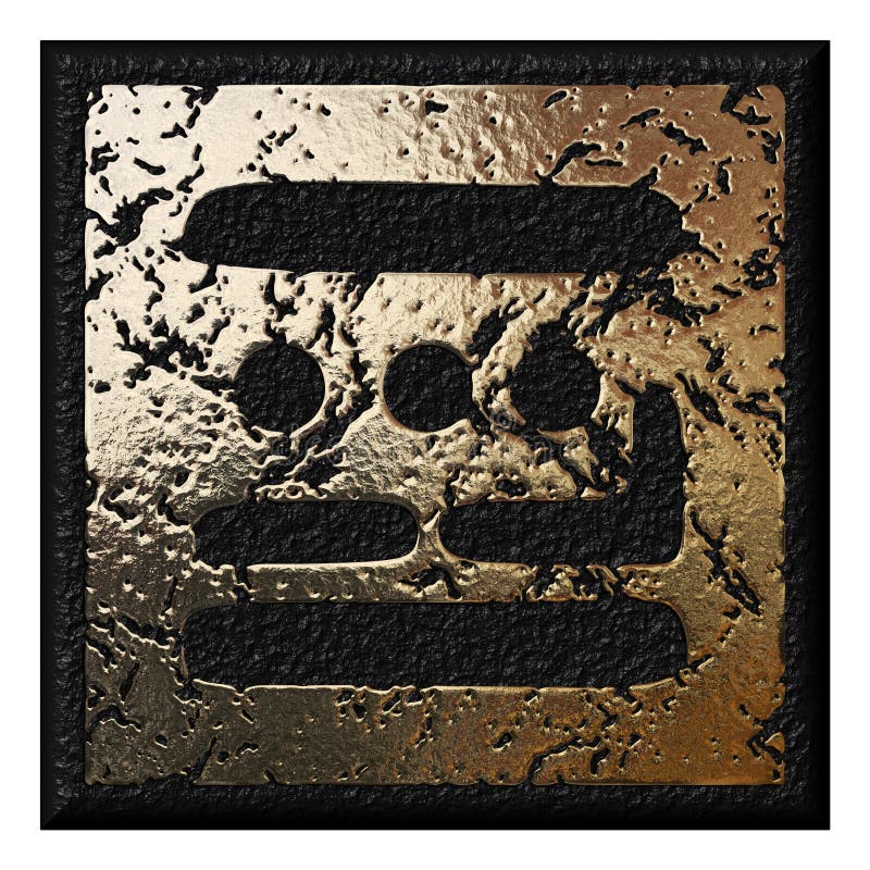 3D Rendered Illustration.Magic Hieroglyph.Fictional Language. Stock ...