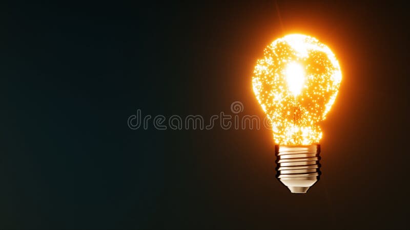 3d Rendered Illustration of Magic Idea Glowing Creative Light Bulb ...