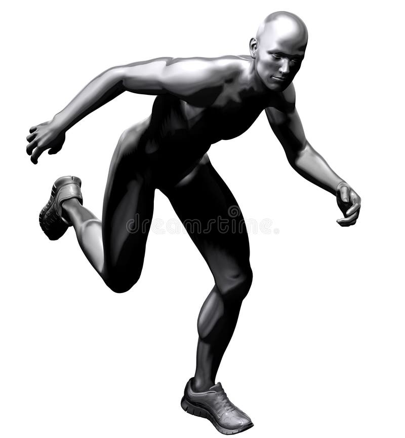 3d Male Running Body Anatomy Stock Illustration - Illustration of ...
