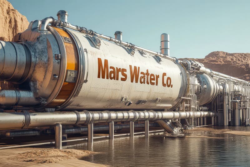 Mars Colony Resource Module Stock Illustration - Illustration of ...