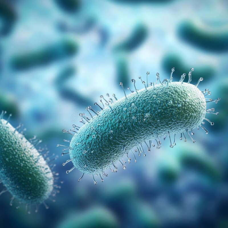3D Rendered Illustration of Microscopic Bacteria, Microorganisms, or ...