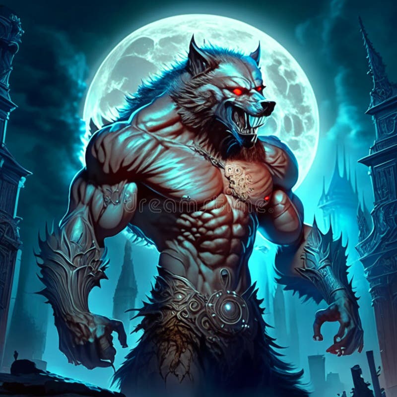 3D Rendered Illustration of a Monster in Front of a Full Moon AI ...