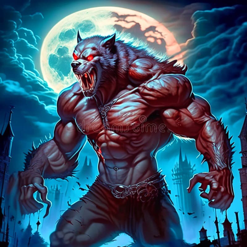 3D Illustration of a Monster in Front of a Full Moon Generative AI ...