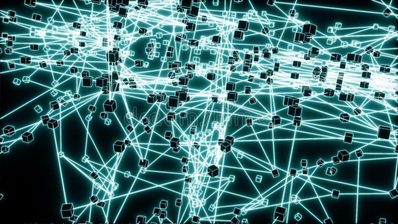 3d Rendered Illustration of Neon Network Stock Illustration ...