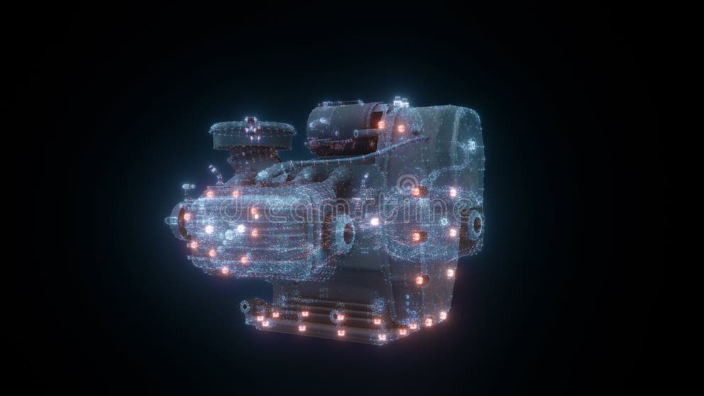 3d Rendered Illustration of the Opposite Otuomobile Engine Stock ...