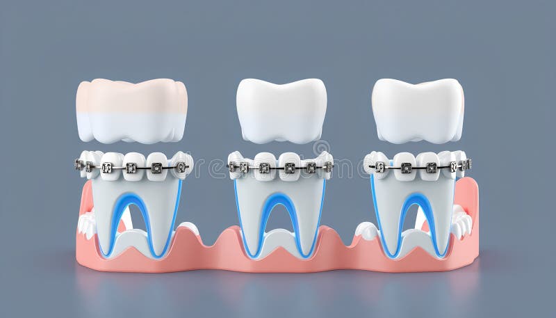 A 3D-rendered Illustration of the Orthodontic Process, Showing How ...