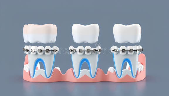 A 3D-rendered Illustration of the Orthodontic Process, Showing How ...