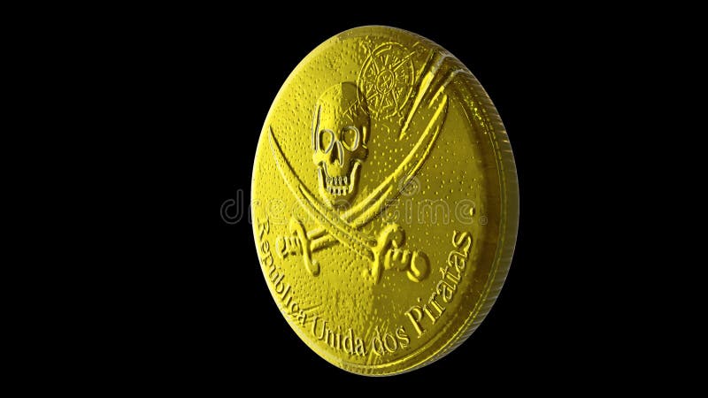 3d Rendered Illustration of the Pirate Coin Stock Illustration ...