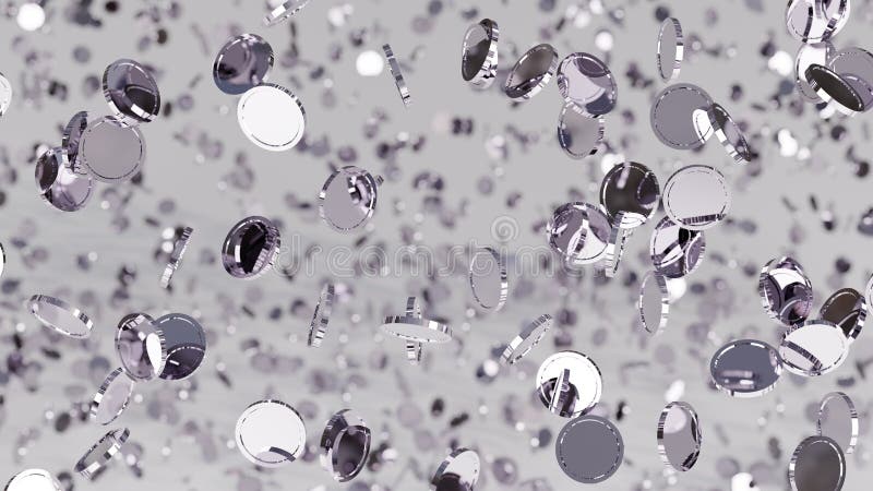3D Rendered Illustration of Raining Metal Coins Stock Illustration ...