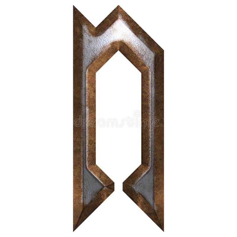 3D Rendered Illustration.Rusty Gothic Font.Vector Alphabet. Stock Photo ...