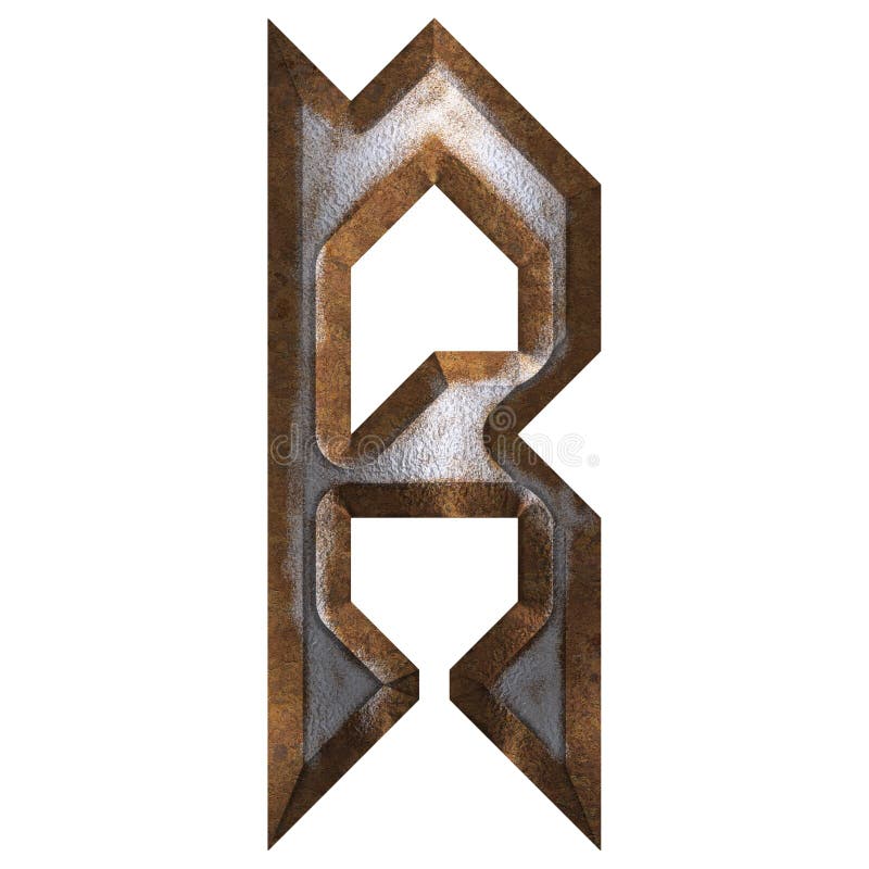 3D Rendered Illustration.Rusty Gothic Font.Vector Alphabet. Stock Photo ...
