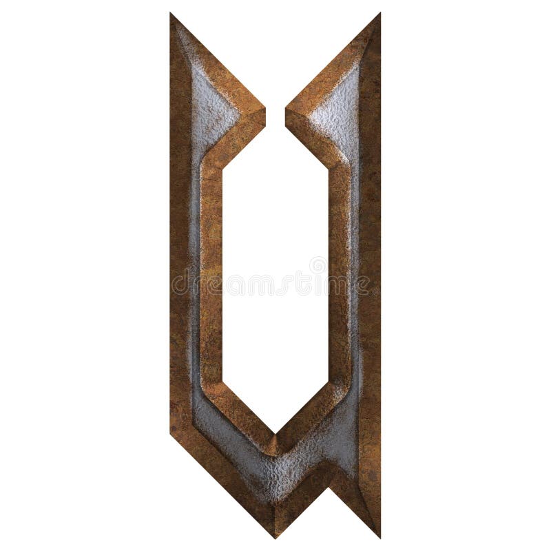 3D Rendered Illustration.Rusty Gothic Font.Vector Alphabet. Stock Photo ...