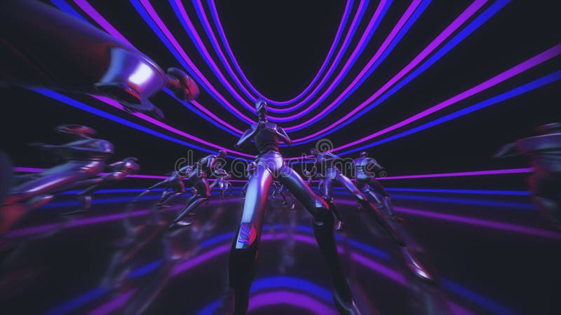 3d Rendered Illustration of Silly Dancing Robot with Trippy Camera View ...