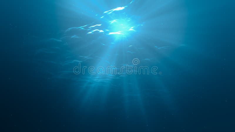 3D Rendered Illustration of Sun Light Rays Under Water Stock ...