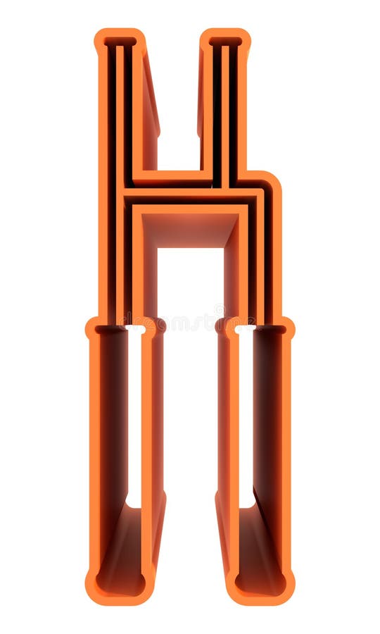 3D Rendered Illustration.Tall Orange Letter Isolated on White ...