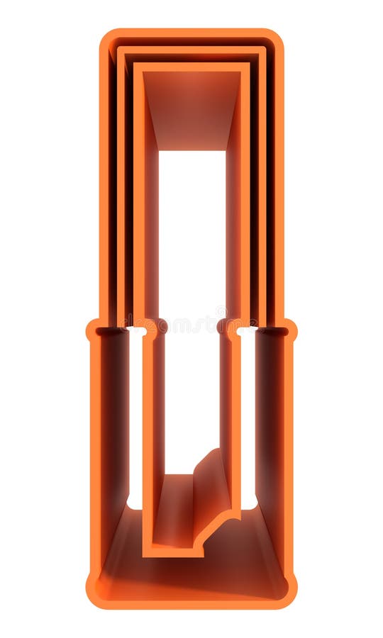 3D Rendered Illustration.Tall Orange Letter Isolated on White ...