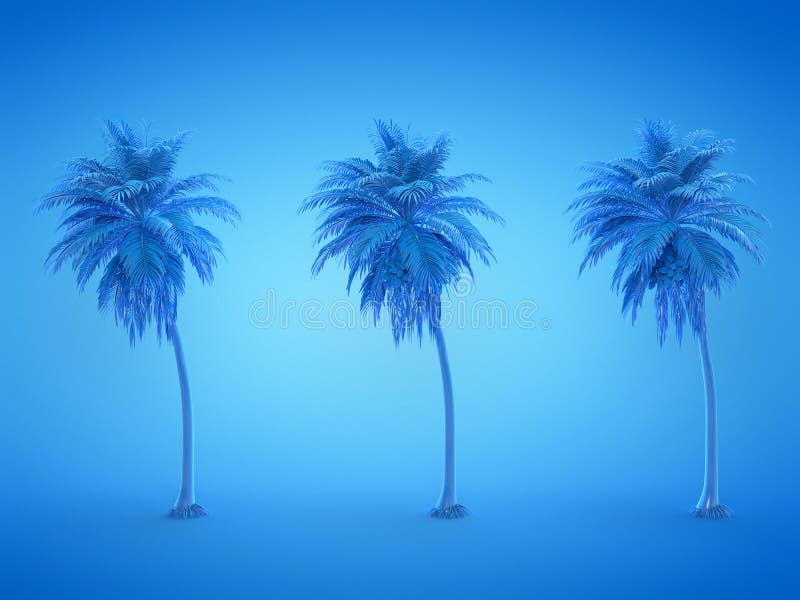 Blue palm tree stock illustration. Illustration of travel - 165075866
