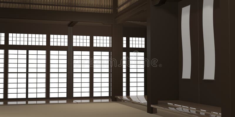 3d Rendered Illustration of a Traditional Karate Dojo or School with ...