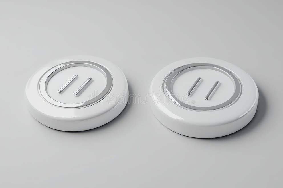 A 3D-rendered Illustration of Two Glossy Power Buttons with the ...