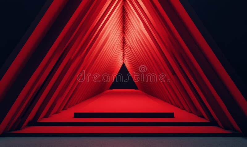 A 3D Rendered Image of an Abstract Structure with a Red Background ...