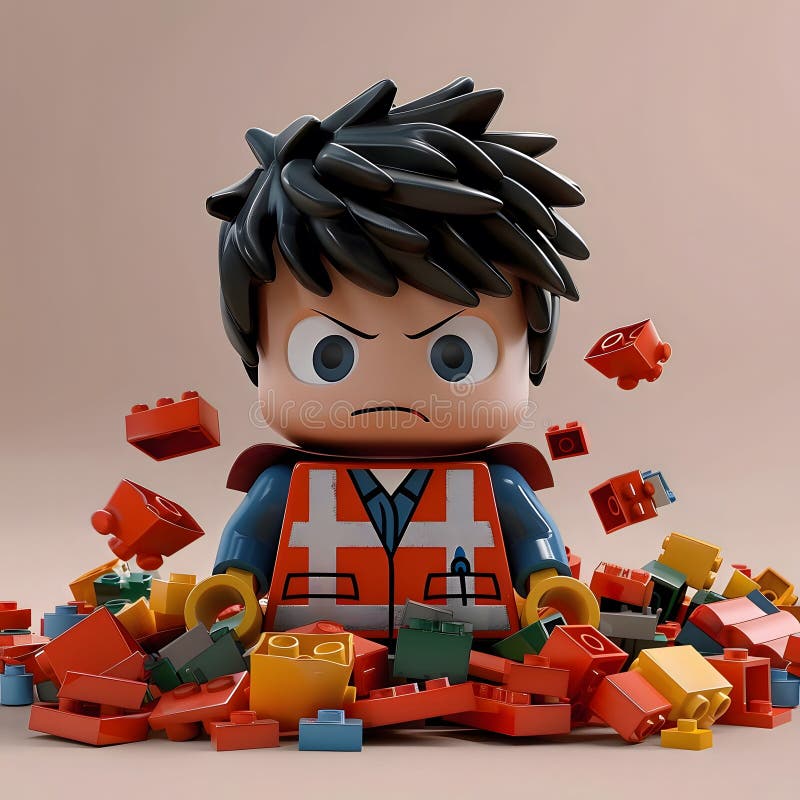 Angry Lego Man stock illustration. Illustration of angry - 329004995