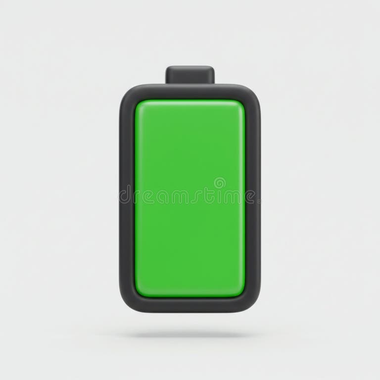 A 3D-rendered Image of a Battery Icon Featuring a Rectangular Shape ...