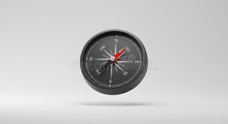 Black Compass Needle Pointing North: a 3D Render of a Classic ...