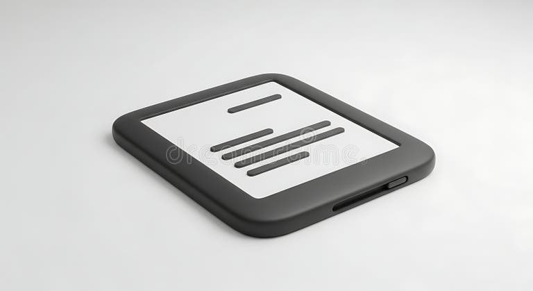 E-reader Device Mockup on White Background Stock Illustration ...