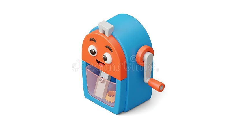 Cartoon Pencil Sharpener with Face Stock Illustration - Illustration of ...