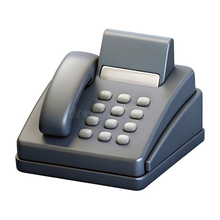 Old Style Fax Machine Rendered in 3D with Numeric Keypad Paper Tray and ...