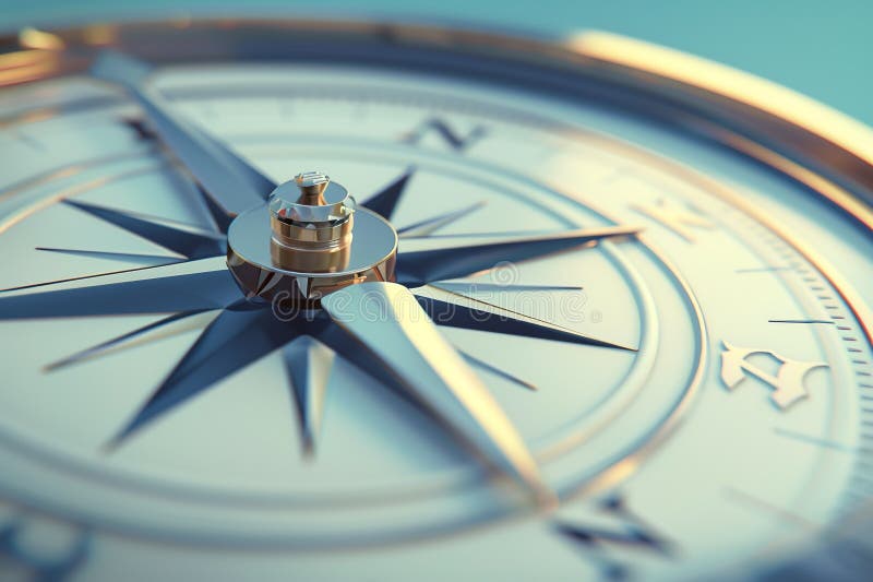 3D Rendered Image of a Compass Needle Pointing in a Unique Direction ...