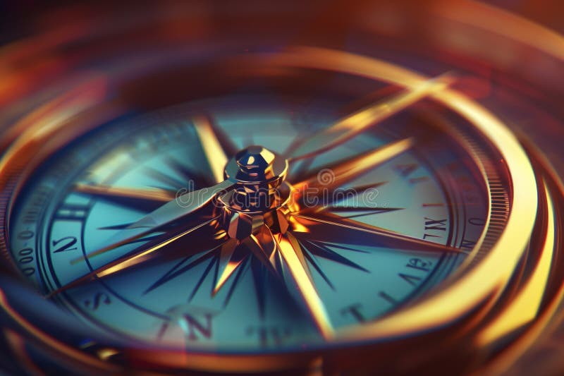 3D Rendered Image of a Compass Needle Pointing in a Unique Direction ...