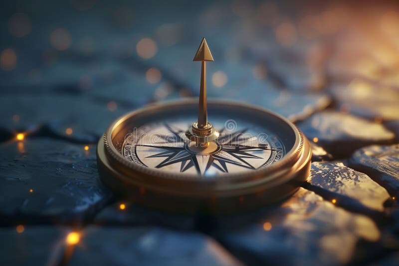 3D Rendered Image of a Compass Needle Pointing in a Unique Direction ...