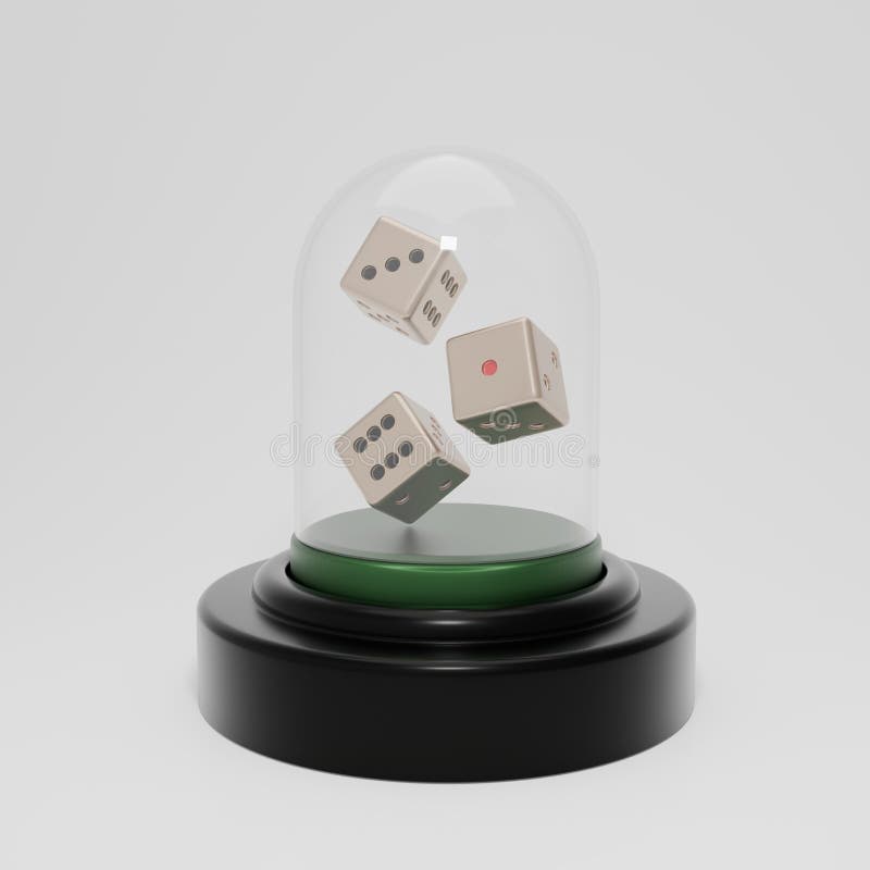 A 3D-rendered Icon of Casino Dices with Glass Bowl. Stock Illustration ...