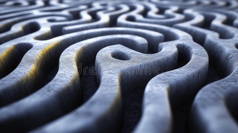 Abstract Stone Labyrinth, 3D Rendered, Intricate Pattern, Close-up View ...