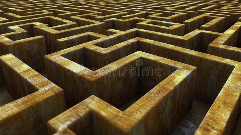 Rusty Metal Maze, 3D Rendered, Close-up View, Intricate Pattern, Warm ...