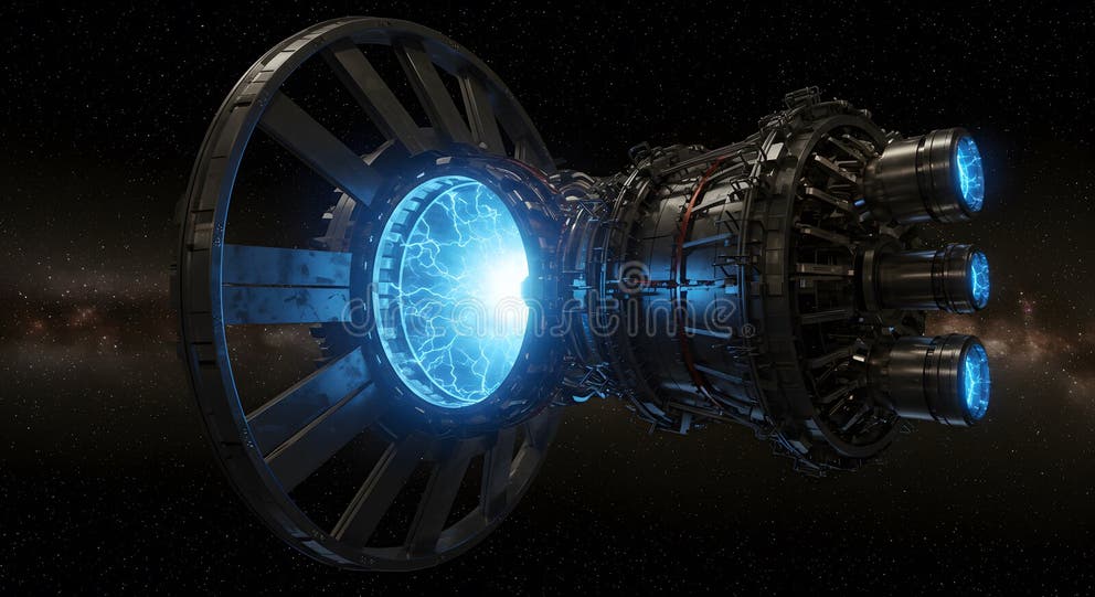 Futuristic Spaceship Engine: a 3D Render of a Sci-Fi Vessel in Deep ...