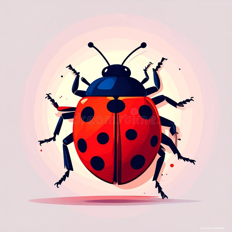 Three-dimensional Ladybug Icon on White Background. Stock Illustration ...