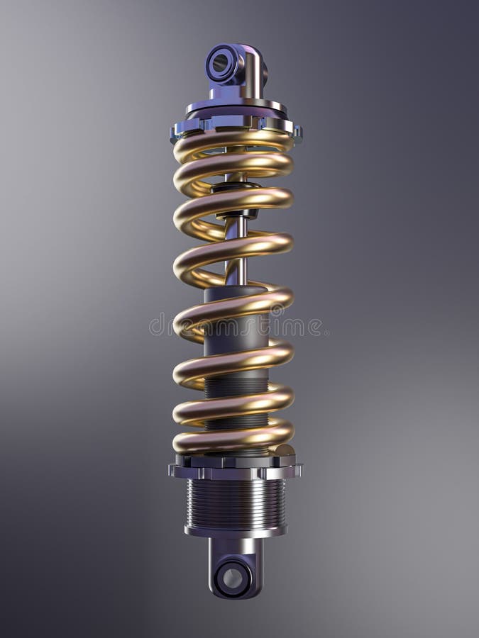 3d Rendered Image of a Modern Vehicle Shock Absorber with Metallic ...