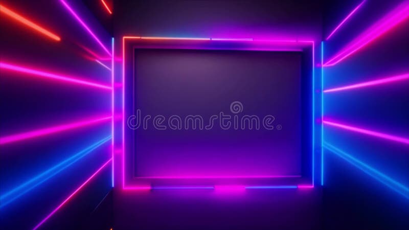 Neon Lights Frame Background Stock Video - Video of creative, electric ...
