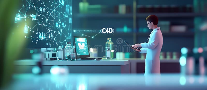 Advanced CAD Technology in Cardiology: a 3D Render of a Doctor ...