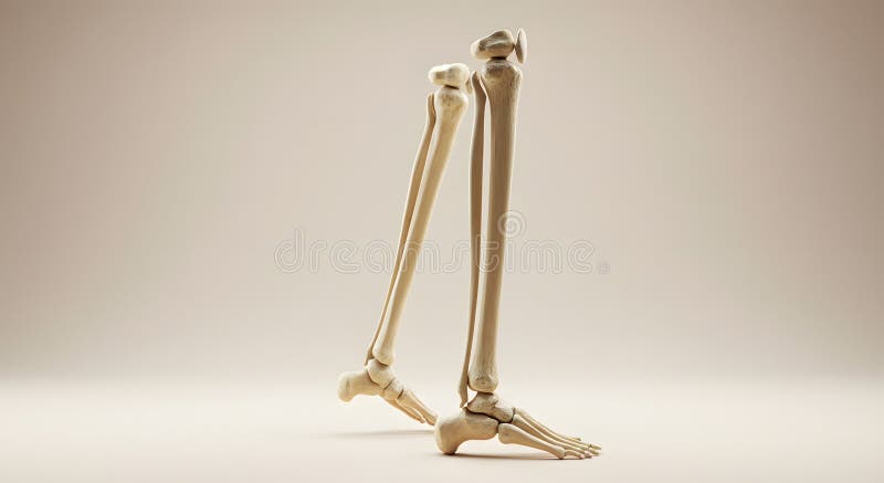 Detailed 3D Render of Human Leg Bones: Tibia, Fibula, and Foot ...