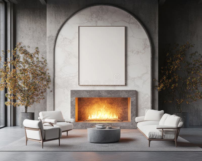 A 3D Rendered Image Showcasing a Modern, Luxurious Living Room Interior ...