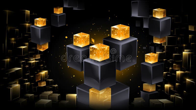 This is a 3D Rendered Image Showing an Abstract Array of Floating Cubes ...