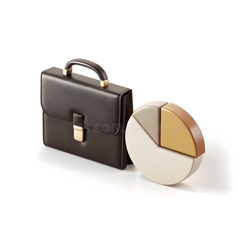 Briefcase and Pie Chart Icon Finance Business Stock Illustration ...