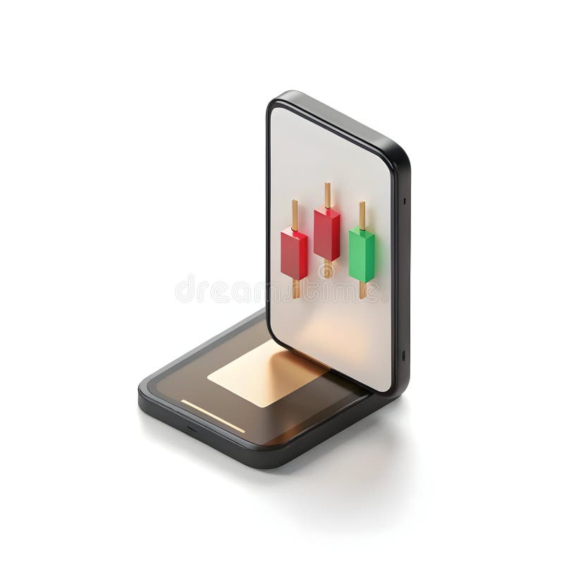 Foldable Phone Displaying Financial Chart Trading Stocks Stock ...